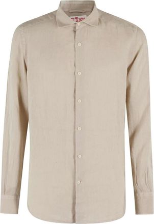 MC2 Saint Barth Homme, Chemises, Beige, Taille: S Linen Shirt