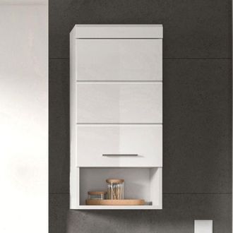 M&S Collection Meuble suspendu 1 porte 37x24x79 cm blanc brillant - KAN