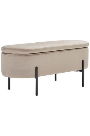 Novel Truhenbank, Schwarz, Graubraun, Metall, Textil, 95x43x36 cm, Esszimmer, Bänke, Sitzbänke