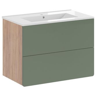 Vicco Badm&ouml;bel-Set Izan, Goldkraft Eiche/Gr&uuml;n, 2-teilig