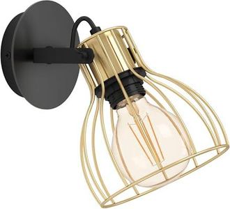 Eglo Applique murale intérieure Sambatello, luminaire dintérieur au design industriel avec spot orientable, lampe élégante pour salon et couloir en métal n