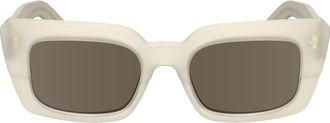 Calvin Klein Womens Sunglasses CK24512S - Chalk with Solid Brown Lens