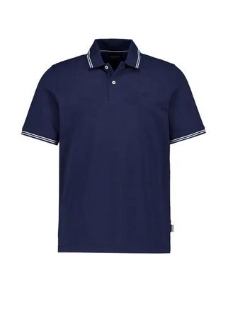 Bugatti Herren Polo-Shirt blau Baumwoll-Piqu&eacute;
