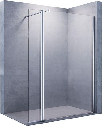 Sonni Walk In Dusche Duschwand mit 30cm Seitenteil Duschabtrennung Duschkabine mit Stabilisator Nano esg Glas 8mm 120x200cm mit 30cm Schwenkt&uuml;r - Sonni