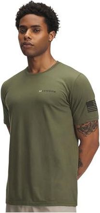 Under Armour T-shirt &agrave; manches courtes Freedom Banner pour homme, (390) Marine Od Vert/Noir, Taille XL