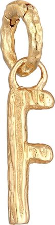 Elli Anh&auml;nger Damen Buchstabe F Organic Look in 925 Sterling Silber vergoldet