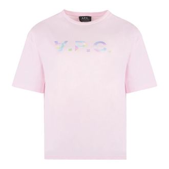 A.P.C. Ana Baumwoll-T-Shirt mit Rundhalsausschnitt - - Tops - Damen - Rosa - L