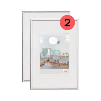 Walther Design Cadre photo walther design argent 40 x 60 cm double pack, cadre en plastique New Lifestyle KV460SD