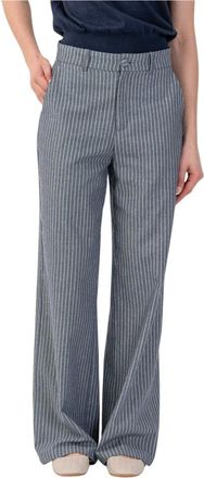 Kocca Femme, Pantalons, Bleu, Taille: 34 FR Pantalon Large Ray&eacute;