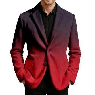 Generic Veste de costume en velours c&ocirc;tel&eacute; pour homme - Coupe ajust&eacute;e - &Eacute;l&eacute;gante veste de loisirs - Pour carnaval, f&ecirc;te, mariage - Vintage - Deux boutons, 024