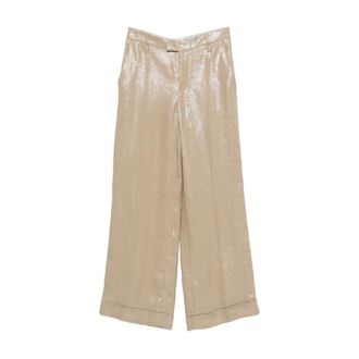 Brunello Cucinelli Leinenhose - - Trousers - Damen - Beige - M