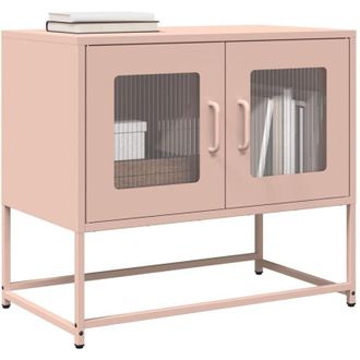 vidaXL Vidaxl - Meuble tv rose 68x39x60,5 cm acier laminé à froid