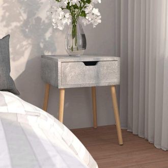 vidaXL Table de chevet Gris b&eacute;ton 40x40x56 cm Bois ding&eacute;nierie Vidaxl