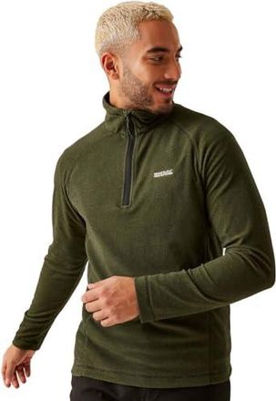 Regatta Montes Lightweight Half Zip Fleece Jumper Pull-Over, Vert néphrite/Noir, 3XL Homme