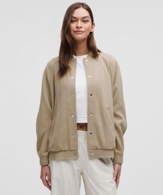 lululemon Scuba Oversized-Jacke im College-Look für Frauen - Größe XL/2XL in Sheer Oak