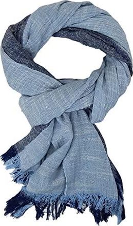 Ella Jonte Écharpe pour homme Beige Marron Gris ou Bleu Écharpe légère Coton Viscose, bleu, taille unique