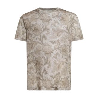 Etro Wei&szlig;es Paisley-Print Casual T-Shirt - - Tops - Herren - Mehrfarbig - 2XL