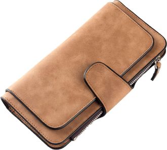 Generic wojonifuiliy01 Mode Frauen Brieftasche Kupplung Kartenhalter Geldbörse Dame Lange Handtasche Multi Card Buckle Wallet Planzeiger Mit (Brown, One Size)