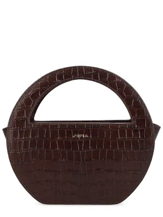 Vix Womens Mini Edda Bag Brown Calf Leather Handbags Hand