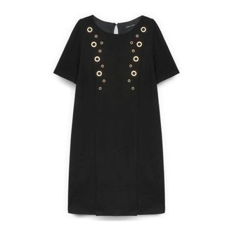 Fiorella Rubino Milano Stitch Kleid mit &Ouml;sen - - Dresses - Damen - Schwarzk - 4XL