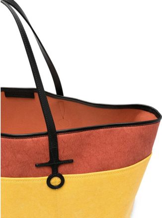 J.W.Anderson Colour-Block Suede-Effect Tote Bag - Yellow