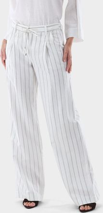 van Laack Gestreifte Hose mit weitem Bein