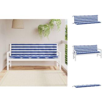 vidaXL Gartenbank-Auflagen 2 Stk. Blau & Wei&szlig; Gestreift Oxford-Gewebe - Sitzkissen - Gartenbankkissen - Outdoorkissen - Oxford-Gewebe - Wasserabweisend