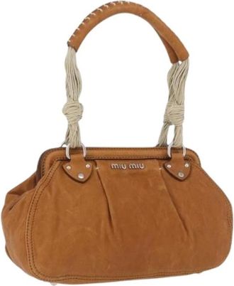 Miu Miu Sac &agrave; main Pre-owned - Femme - Pre-owned - Brun - Taille: ONE Size