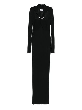 Giuseppe Di Morabito Maxikleid mit Kristallverzierung - Schwarz