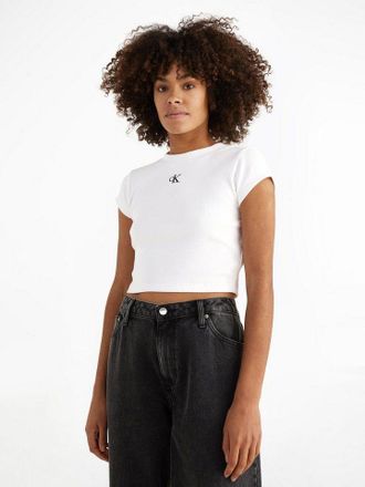 Calvin Klein Jeans T-Shirt CK RIB BABY TEE in kurzer Form