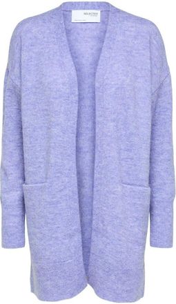 Selected Damen Selected Lange Strickjacke mit Taschen | Open Stretch Casual Cardigan | Knitted Coat SLFLULU, Farben:Lavendel, Gr&ouml;&szlig;e:XS