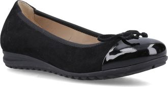 Hush Puppies Laurie Zehenschutz Leder Damen Schwarz Standard Ballerinas