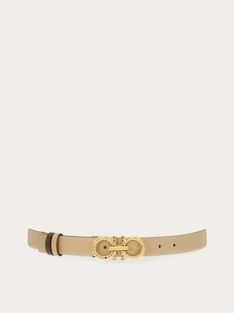 Ferragamo Damen Verstellbarer Gancini Wendegürtel Beige
