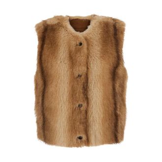 Urban Code Velours-Weste mit hohem Kragen - - Jackets - Damen - Beige - XS