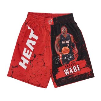 Mitchell & Ness NBA Burst Basketball Shorts Dwyane Wade - - Sport - Herren - Rot - XL