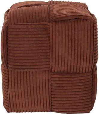 The Home Deco Factory HD0539, Gerippter Hocker aus Terrakotta-Gewebe, Elegantes und Komfortables Design, vielseitig einsetzbar als Sitz- oder Beistelltisch, Ma&szlig;e 36 x 38 x 