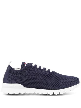 Kiton Sneakers mit Netzeinsatz - Blau
