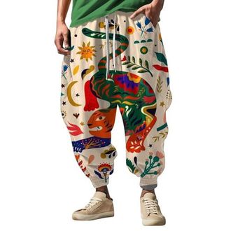 Generic Pantalon sarouel pour homme, baggy, &agrave; suspendre, pantalon de loisirs, respirant, pantalon de sport, pantalon de yoga, pantalon de sport, pantalon en c