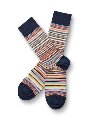 CHARLES TYRWHITT Socken mit bunten Streifen - Orange & Zitronengelb
