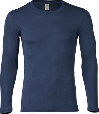 Engel Natur, Herren Shirt Langarm, Wolle & Seide (50/52, Marine)