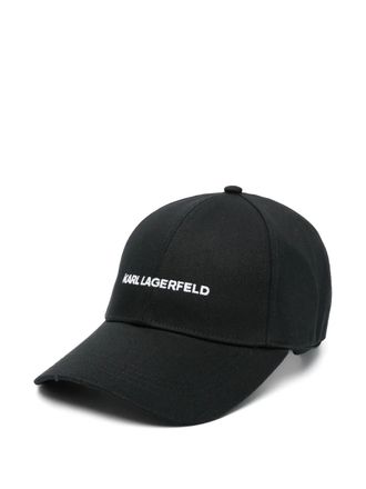Karl Lagerfeld casquette &agrave; logo brod&eacute; - Noir