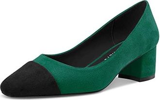 Castamere Femmes Bloc Chunky Mi Talon Heel Bout Slip-on Escarpins Classique Dress 5 CM Heels Vert B 43 EU