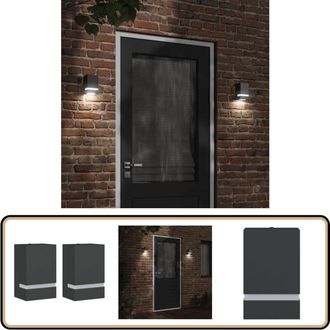 vidaXL Außenwandleuchten 2 Stk. Schwarz Edelstahl - Outdoor-Beleuchtung - Wandleuchte - Gartenleuchte - Edelstahl - Schwarz