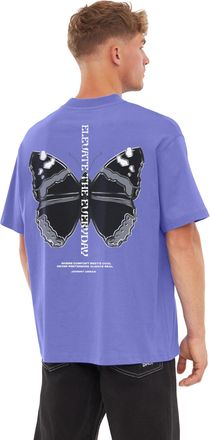 Johnny Urban Oversized Tshirt Herren & Damen Lila - Sammy Chrome Butterfly - Heavy Cotton T-Shirt Oversize - Streetwear Fit - Halbarm Shirt Unisex - 100% Baumwolle