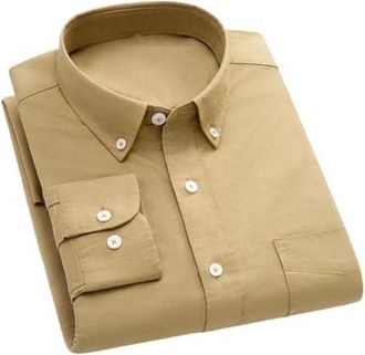 Generic Chemise &agrave; manches longues pour homme, coupe classique, poche simple, coupe ajust&eacute;e, haut d&eacute;contract&eacute;, tissu Oxford doux et solide pour le bureau, C282
