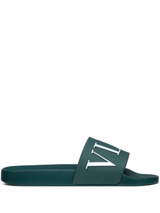 Valentino Garavani sandales &agrave; logo VLTN emboss&eacute;es - Vert
