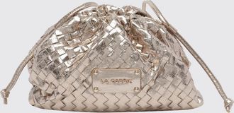 La Carrie Mini-Bucket-Bag aus geflochtenem Leder mit Kordelzugverschluss