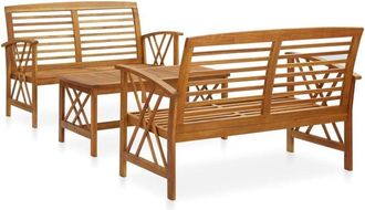 vidaXL Vidaxl - Salon de jardin 3 pcs Bois dacacia solide