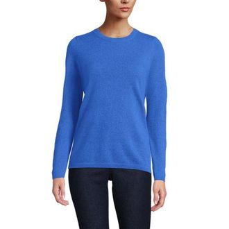 Lands End Kaschmir-Pullover mit rundem Ausschnitt, Damen, Größe:32-34 regular, Blau, Kaschmir, by Lands End
