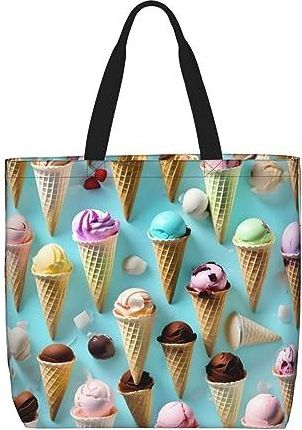 Generic Cornets De Glace Sac A Main Femme Pliable Tote Bag Imperm&eacute;able Sac Courses Pour Quotidienne Voyage Universit&eacute;